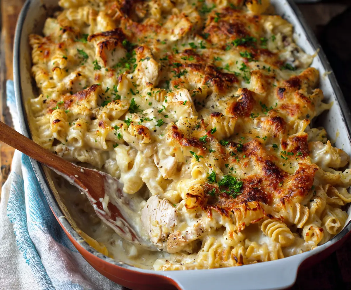 Creamy Chicken Alfredo Pasta Bake Recipe